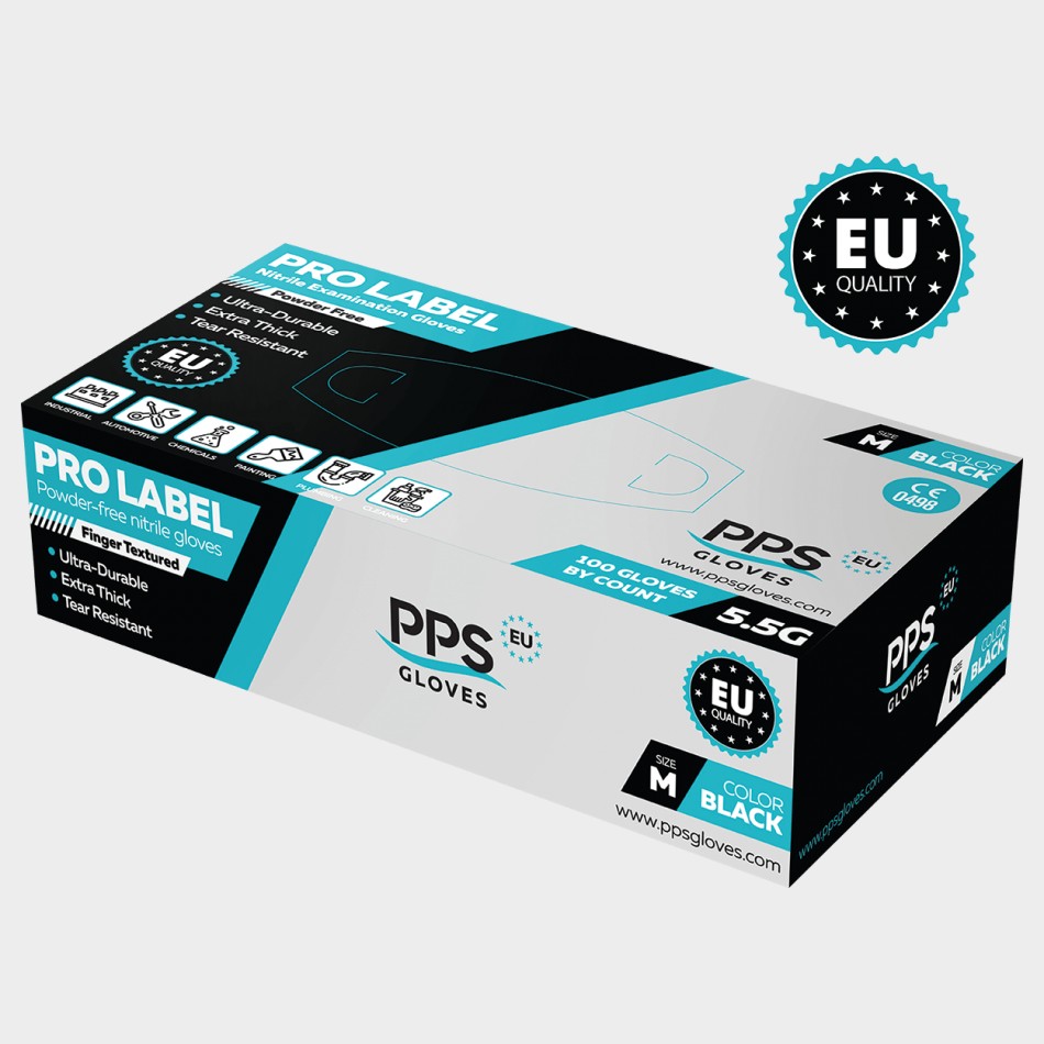 Mănuși de unica folosință din nitril PPS NITRILE BLACK PF 5.5G 3981 → ...